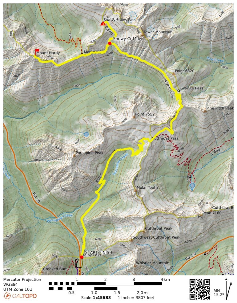 Mt Hardy via Cutthroat Pass—Southeast Slope—South Face + Snowy Lakes ...