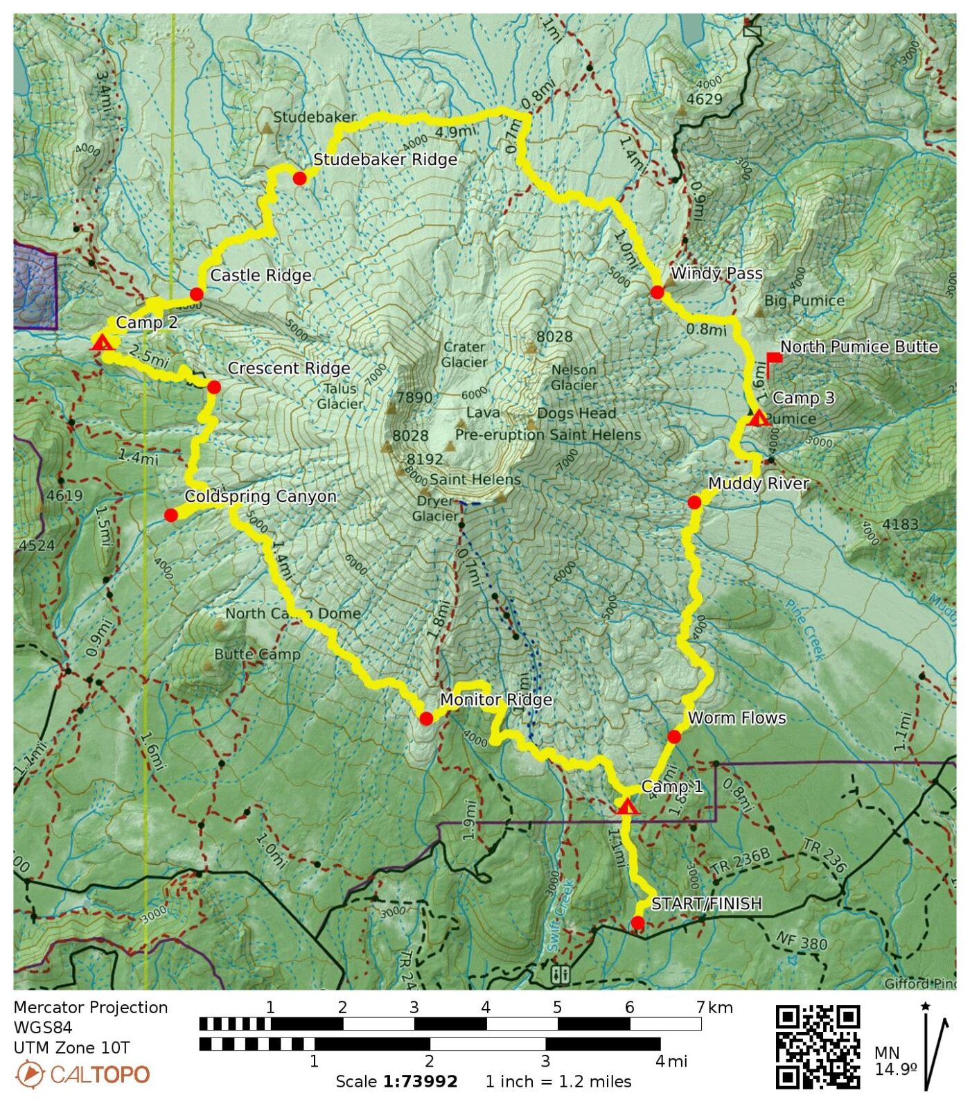Loowit Trail Circuit: June Lake to Toutle River to Windy Pass (Mount St ...