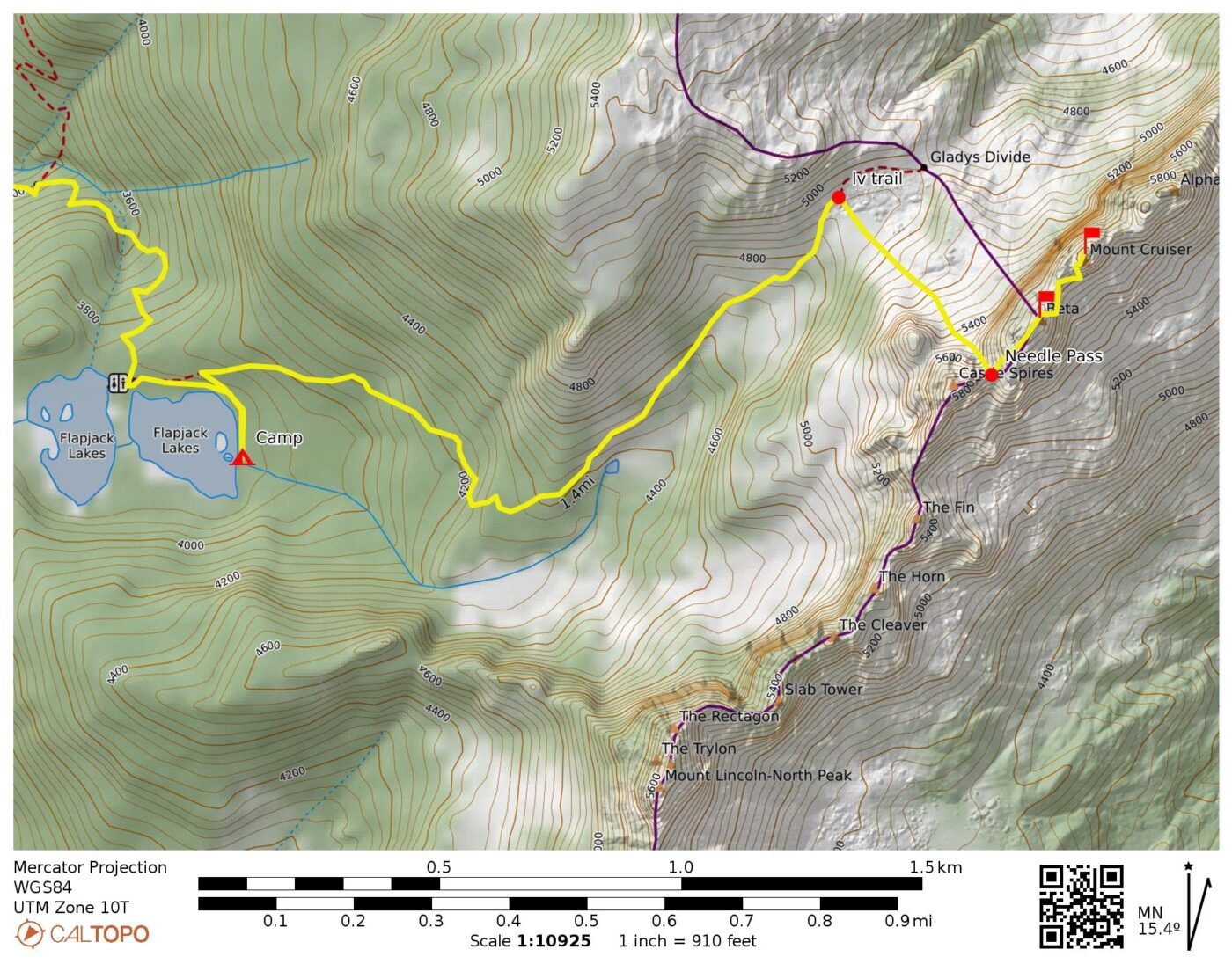 Mt Cruiser via Flapjack Lakes—Needle Pass—Beta Peak—South Corner ...