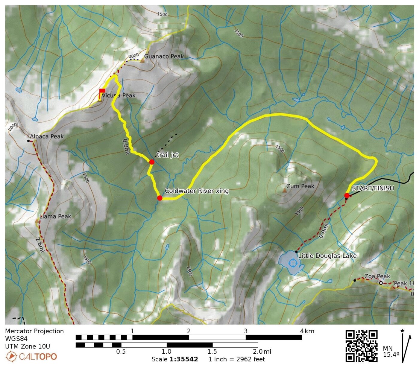 Vicuna Peak via Upper Coldwater River—Southeast Slope—Northeast Ridge ...