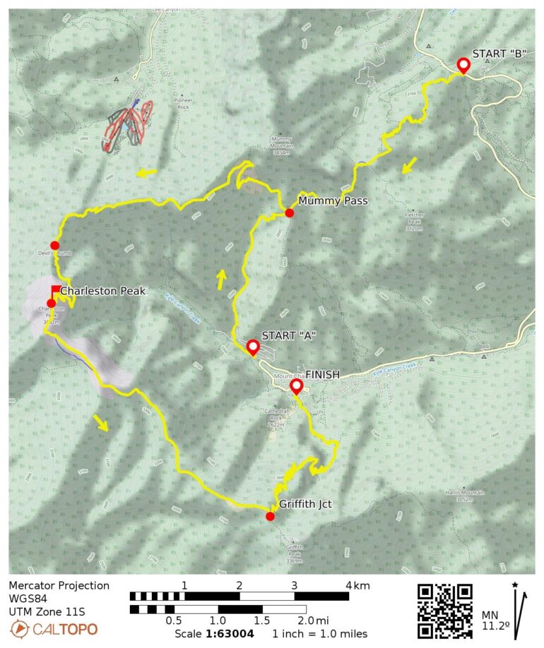 Charleston Peak Summit Traverse: Mummy Pass to Griffith Junction ...