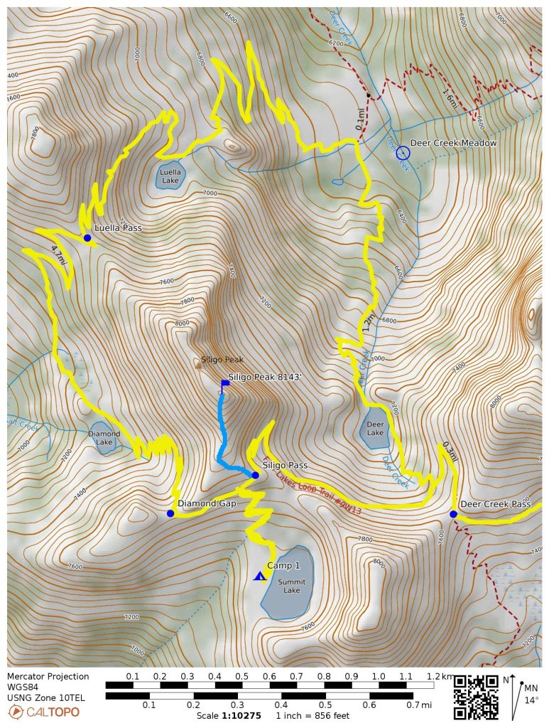 Four Lakes Loop via Long Canyon—Deer Creek Pass—Luella Pass + Siligo ...