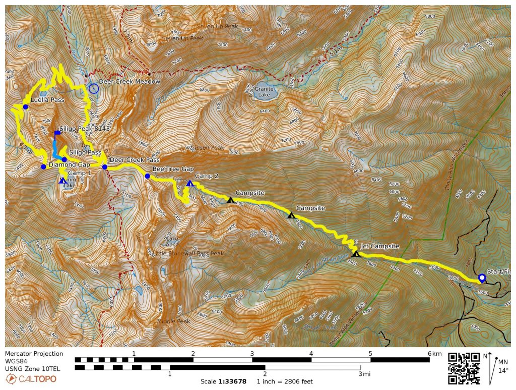 Four Lakes Loop via Long Canyon—Deer Creek Pass—Luella Pass + Siligo ...