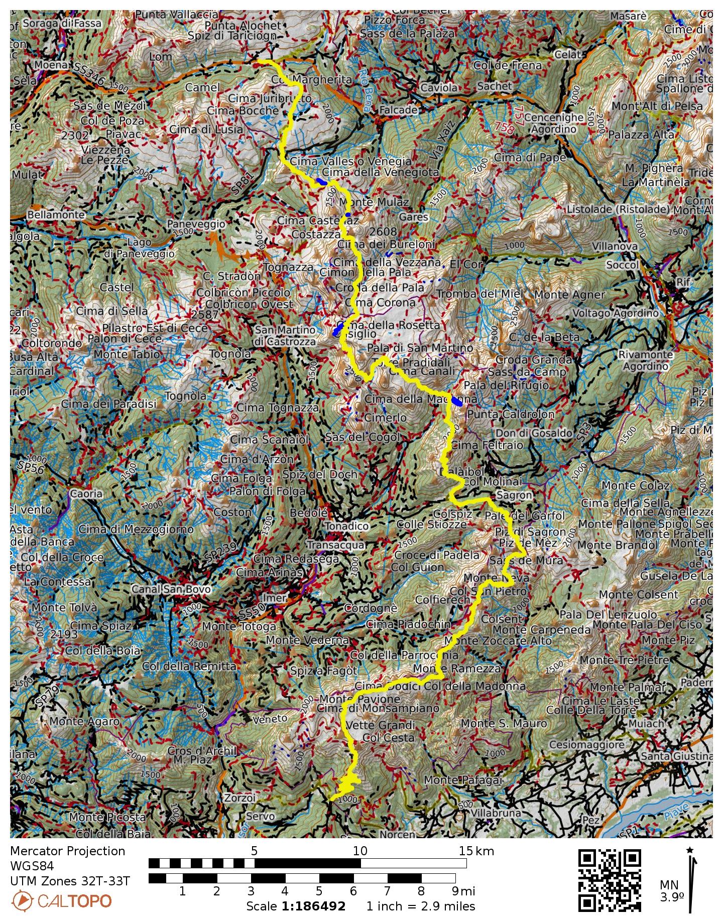 Alta Via 2 Trail Traverse - South Part: Marmolata/Marmolada to Feltre ...