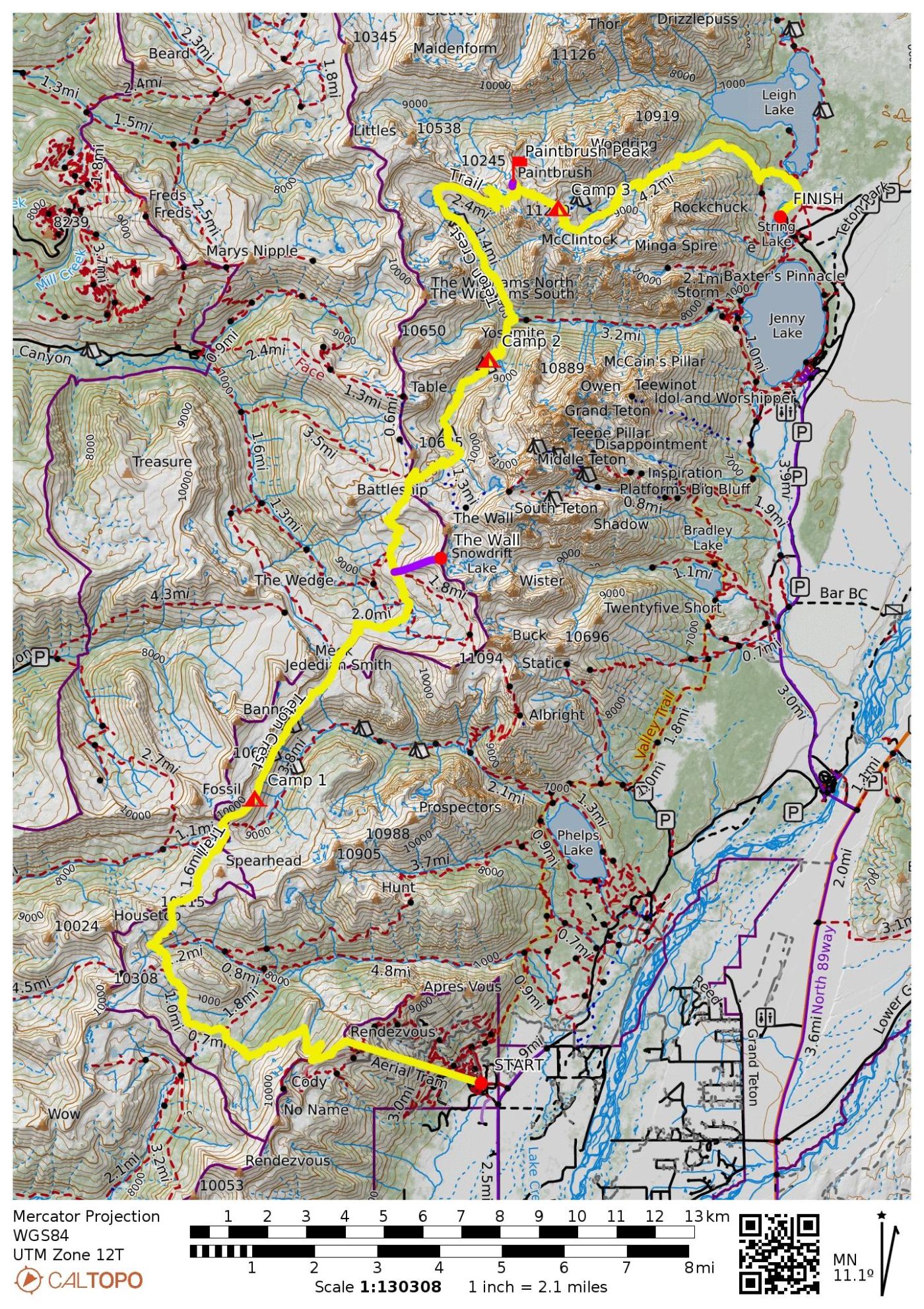 Teton Crest Trail Traverse: Teton Village to Jenny Lake + Paintbrush ...