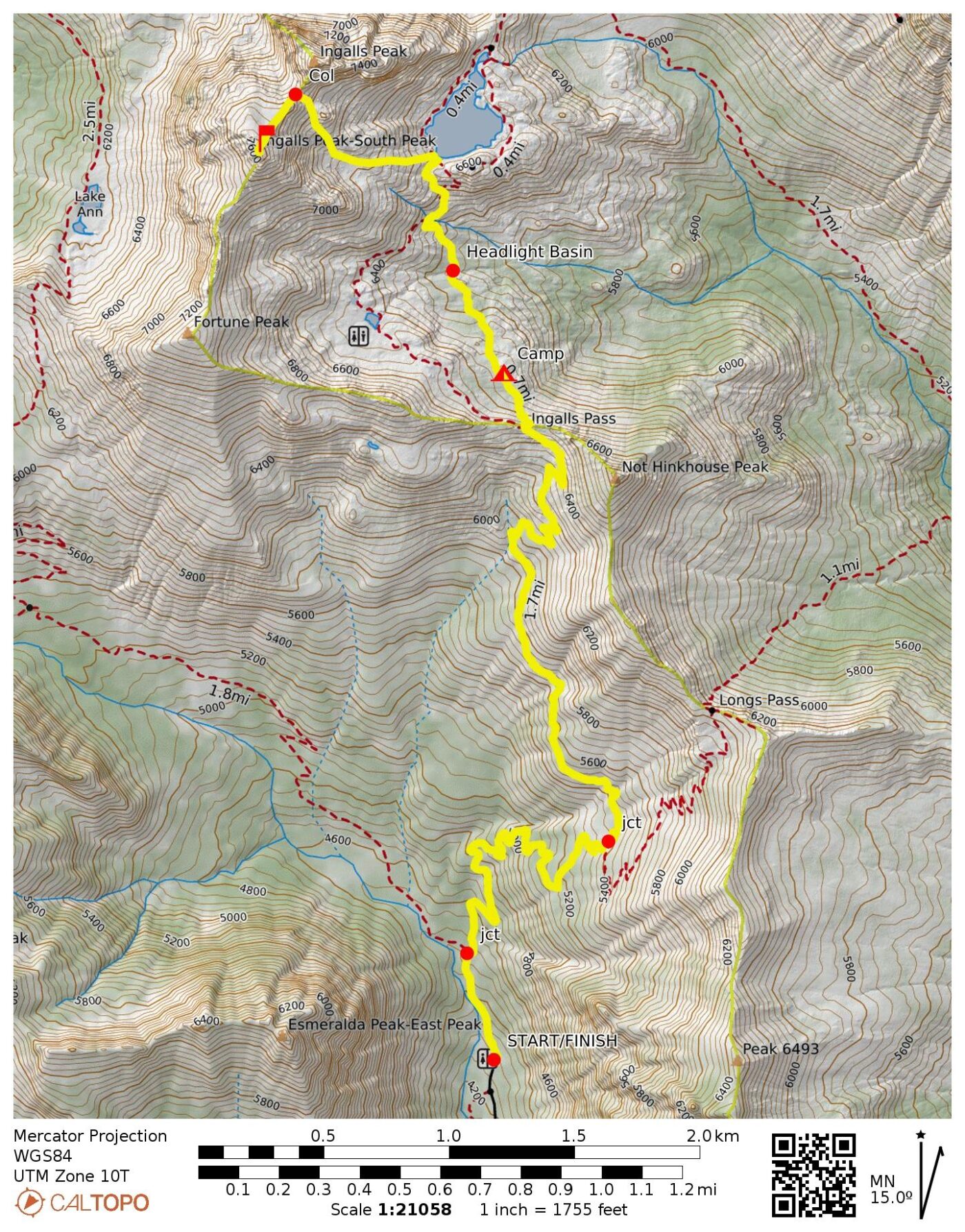 South Ingalls Peak via Ingalls Pass—Ingalls Lake—Ingalls Col—North ...
