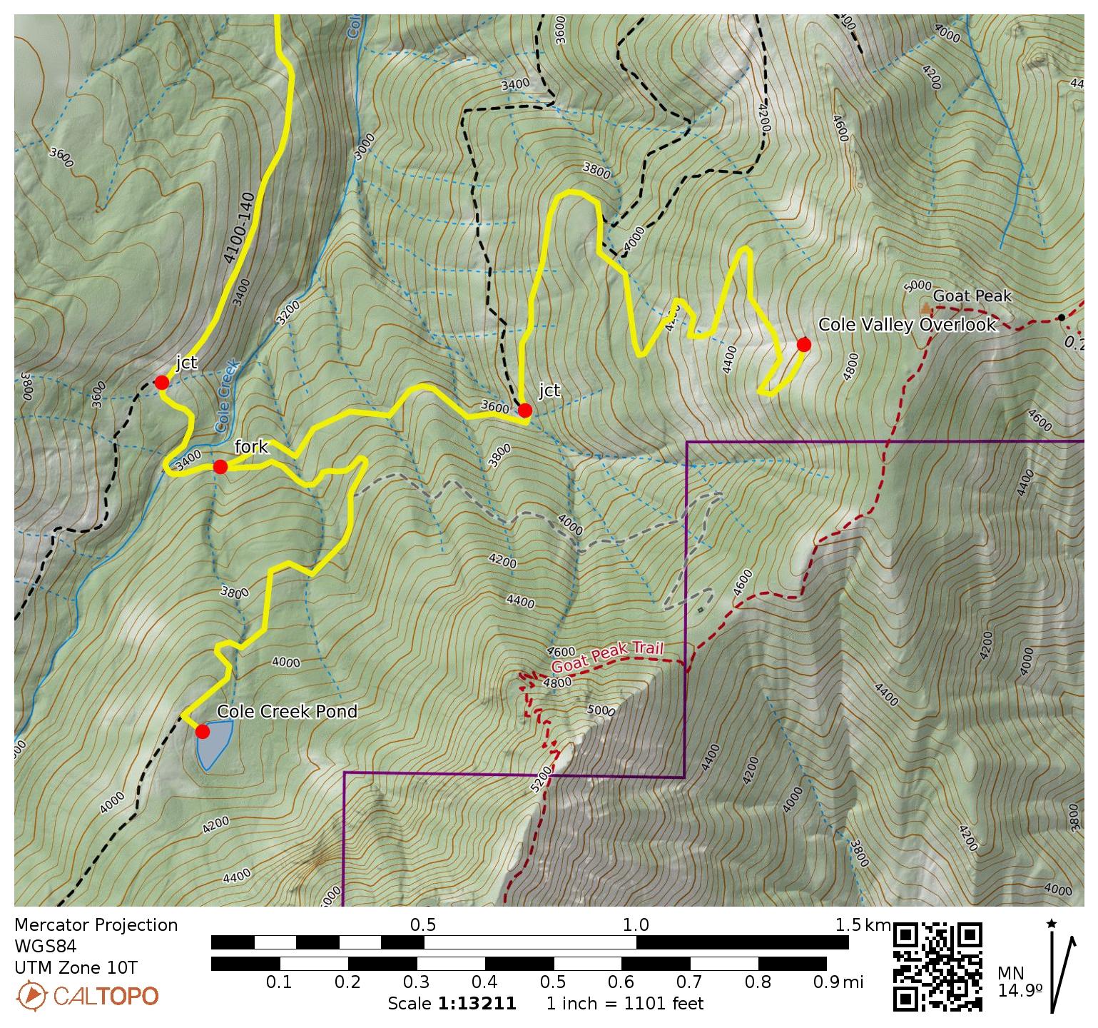 Cole Creek Pond + Cole Valley Overlook Ski Tour / Snowshoe Trek via ...