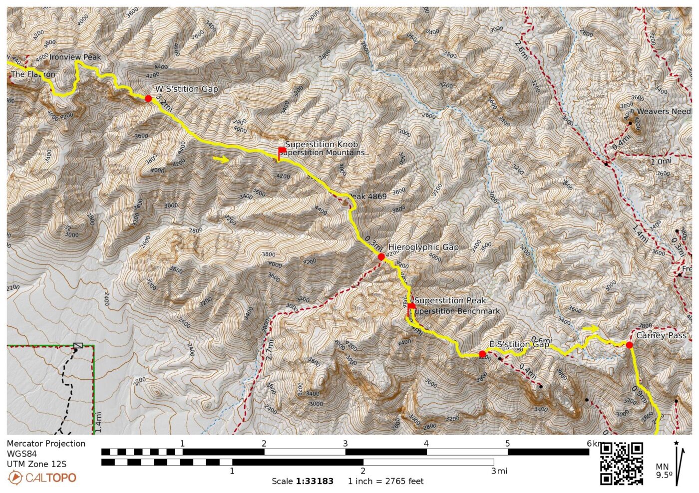 Superstition Ridge Full Traverse: Siphon Draw to Carney Gulch ...