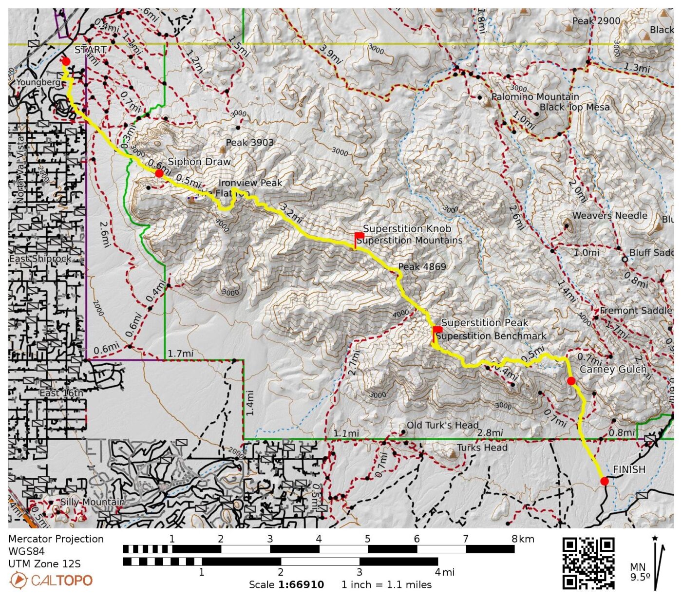 Superstition Ridge Full Traverse: Siphon Draw to Carney Gulch ...