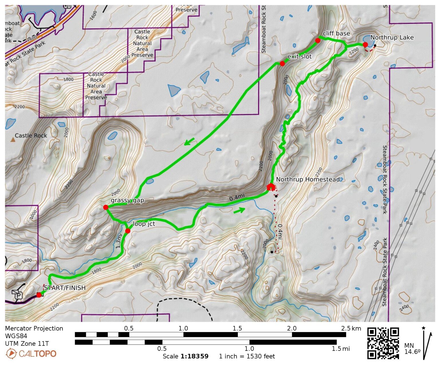 Northrup Canyon Loop via Old Homestead—Northrup Lake—Northwest Rim ...