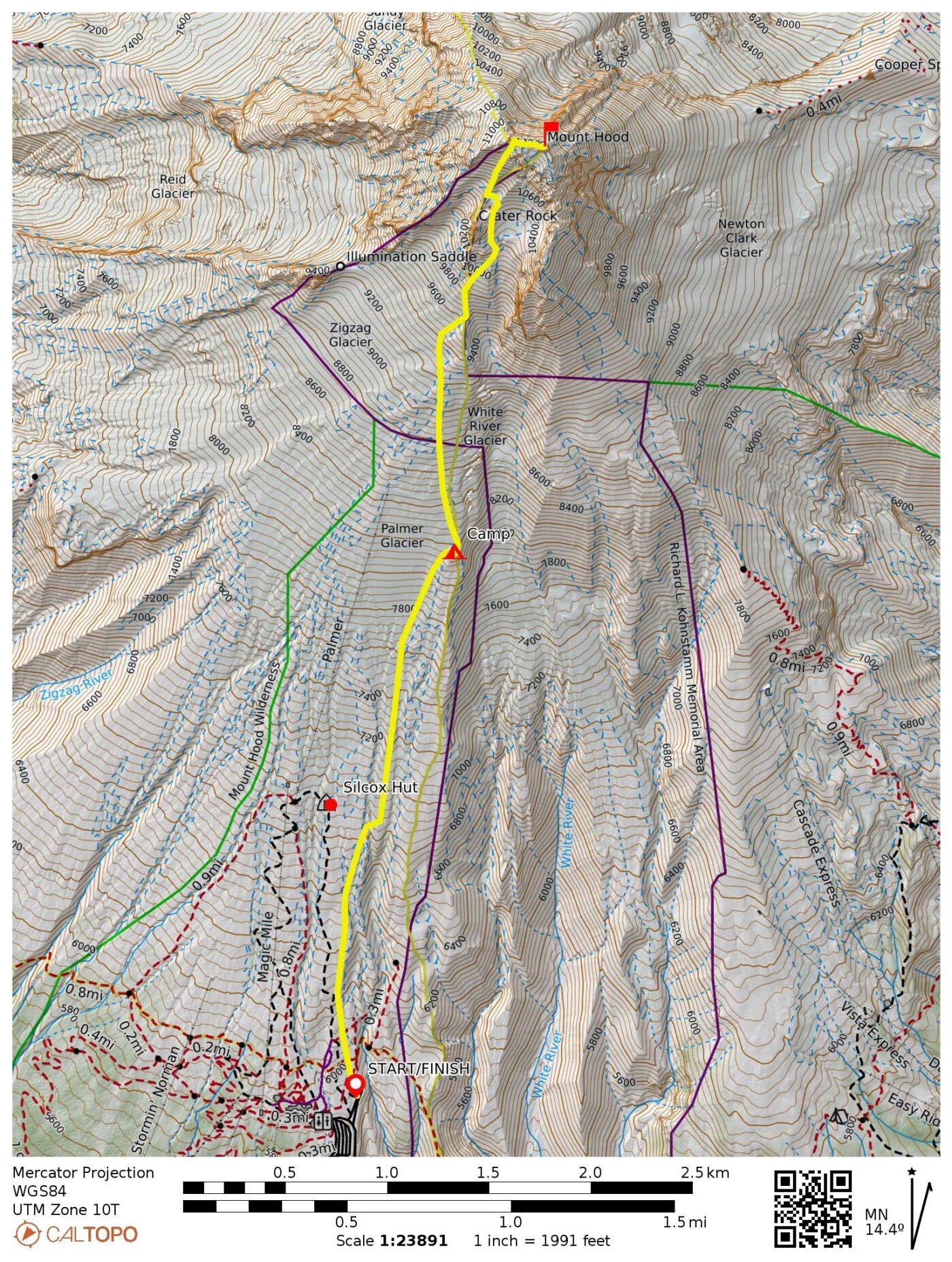 Mt Hood via Palmer Snowfield—Mazama Chute—West Ridge + Partial Ski ...